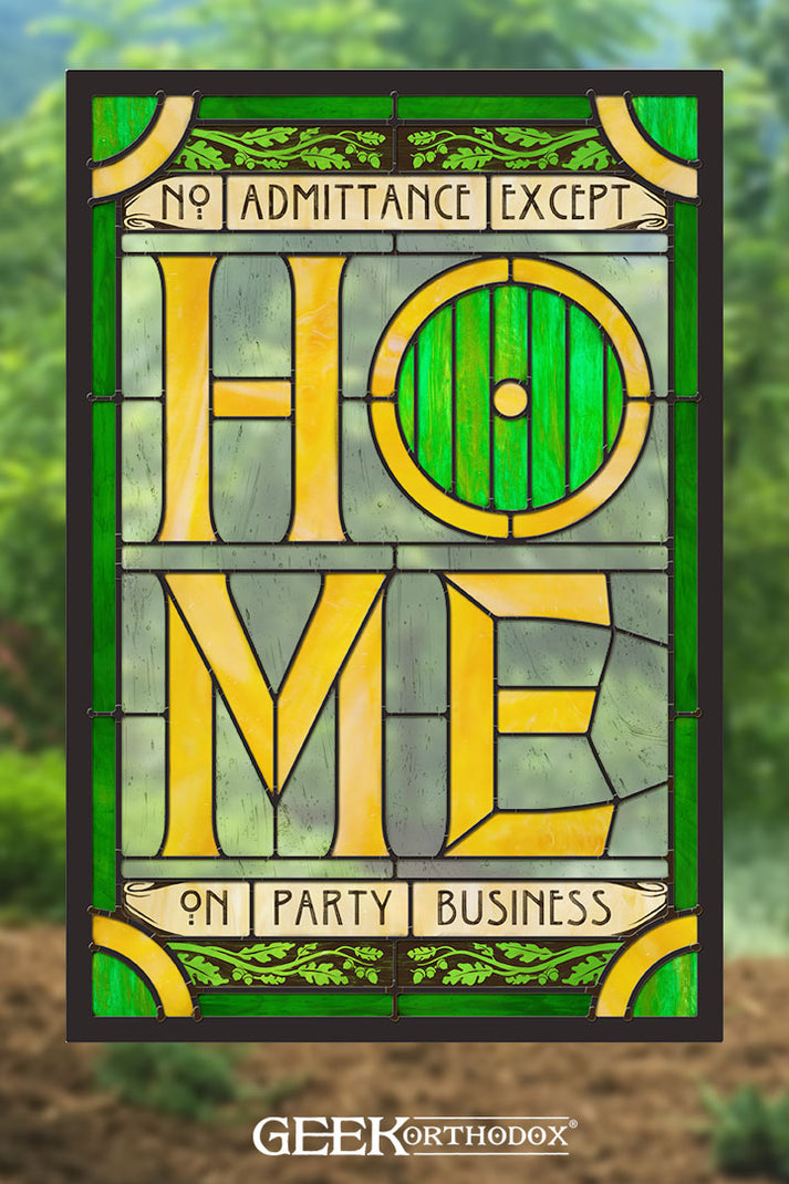 Middle-earth | Hobbit Door "Home" LOTR Stained Glass Window Cling ...